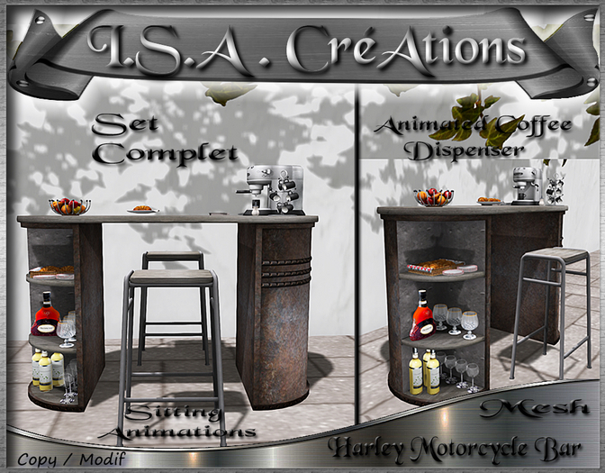 Second Life Marketplace Harley Motorcycle Bar Mesh Box